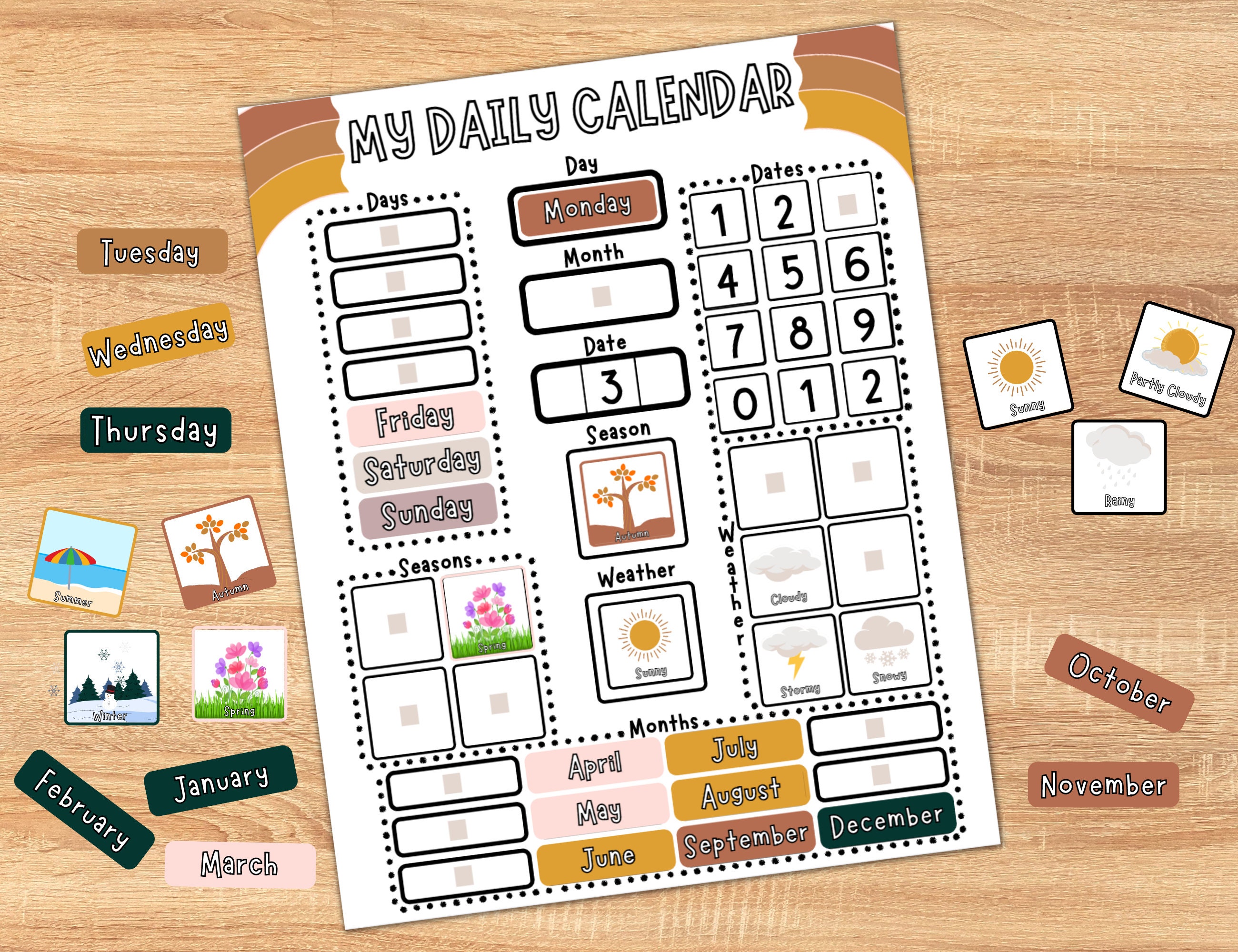 Circle Time Morning Board Homeschool Calendar Kids Daily Calendar ...