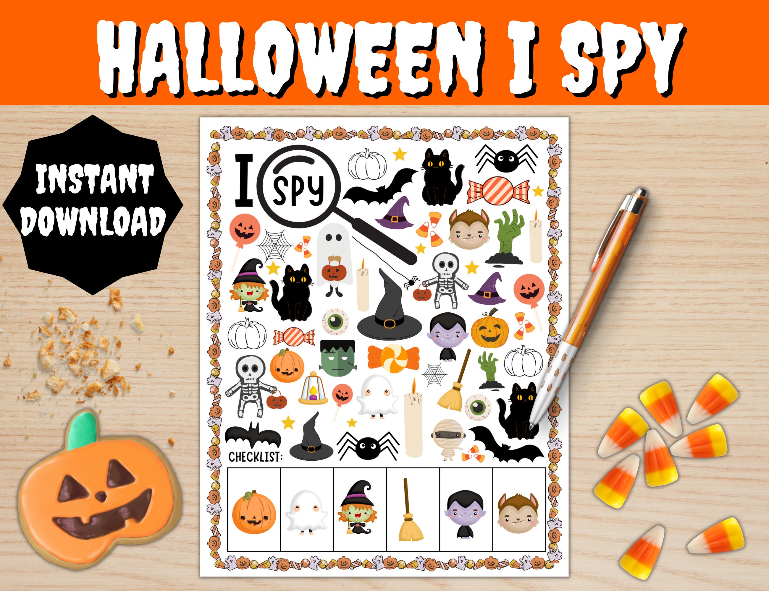 I Spy Halloween Game Printables, Kids Halloween Game, Halloween ...
