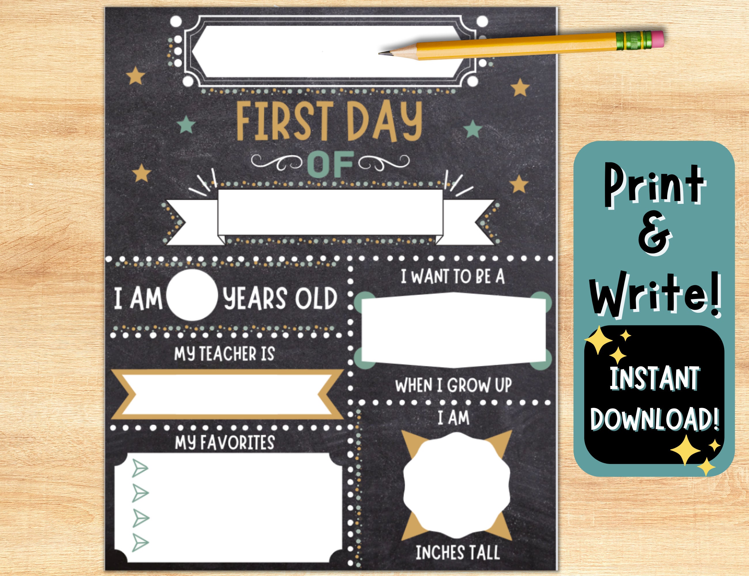 First Day of School Sign, Back to School Sign Printable, First Day of ...