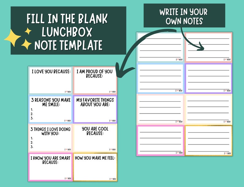 Printable Lunchbox Notes for Kids BUNDLE, Lunch Box Notes for BOYS and ...