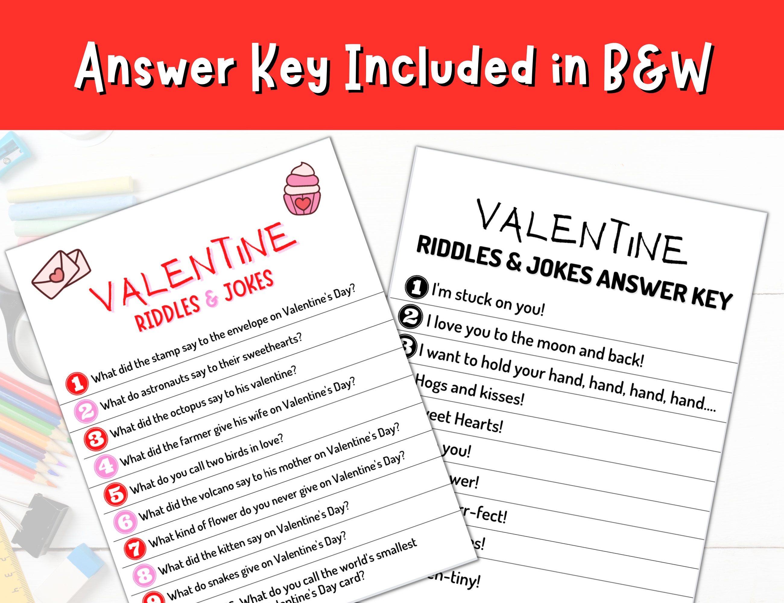 Valentine Riddles Game for Kids: Printable Party Activity (digital ...