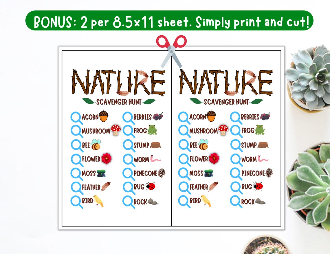 Outdoor Scavenger Hunt Nature Scavenger Hunt Hiking Kid Activity ...