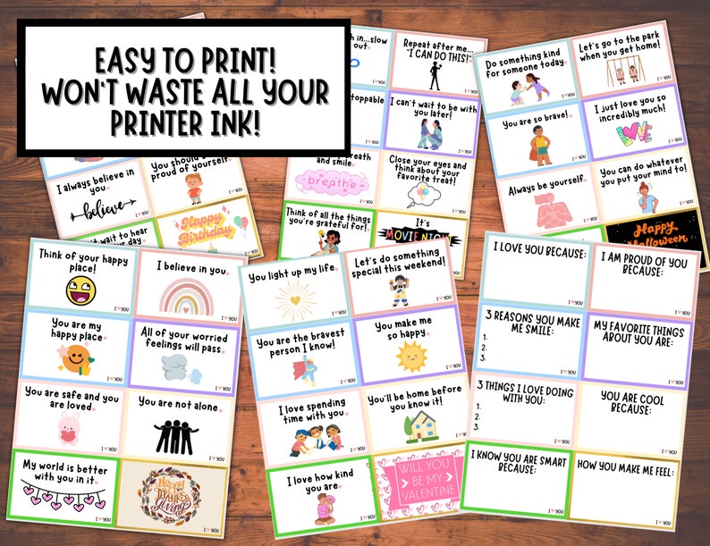 Printable Lunch Box Notes for Kids, Teen Lunch Box Notes, Lunch Box ...