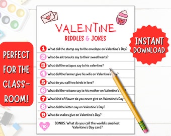 Valentine Riddles Game for Kids Printable Valentine Party Game ...