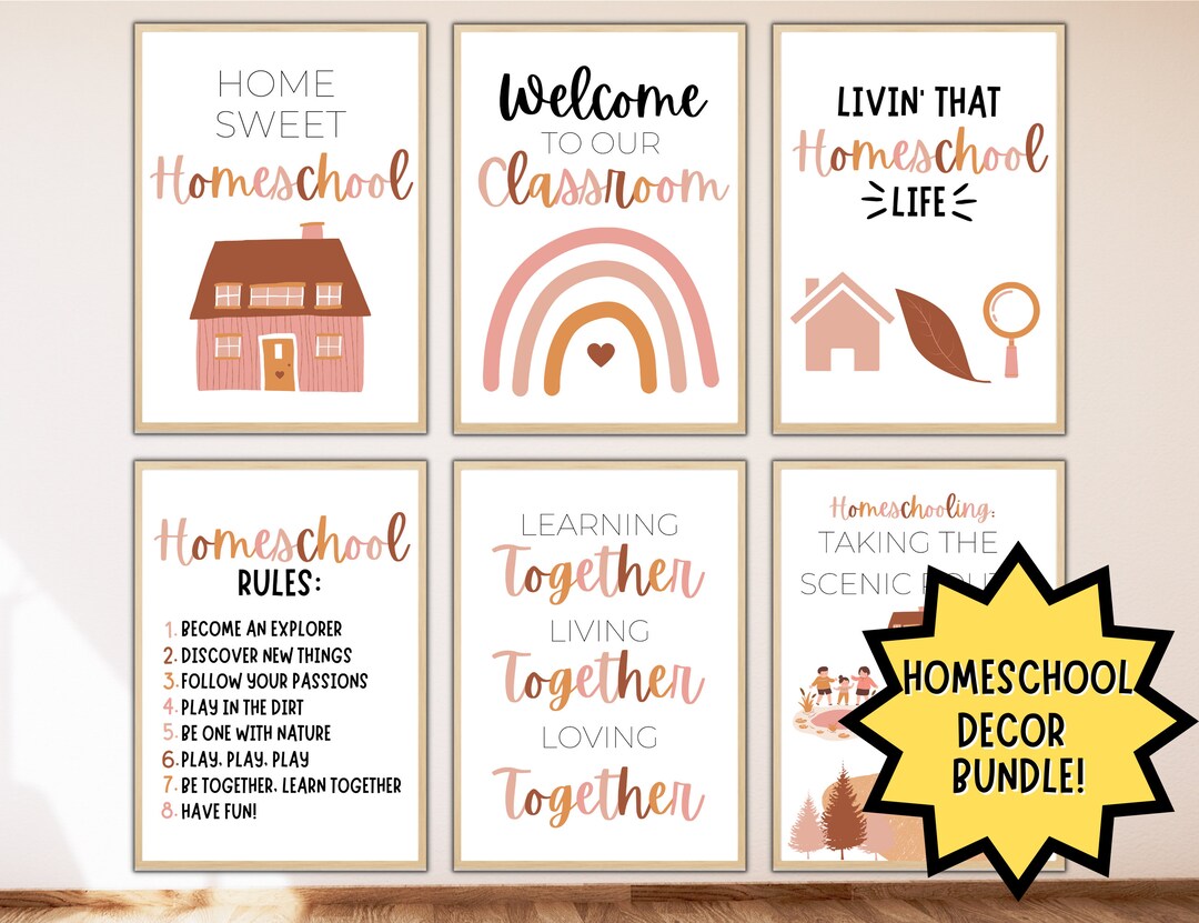 Homeschool Room Decor BUNDLE, Home Sweet Homeschool, Homeschool Decor ...