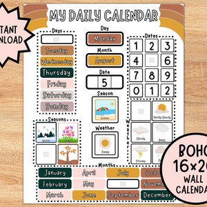 Circle Time Morning Board Homeschool Calendar Kids Daily Calendar ...