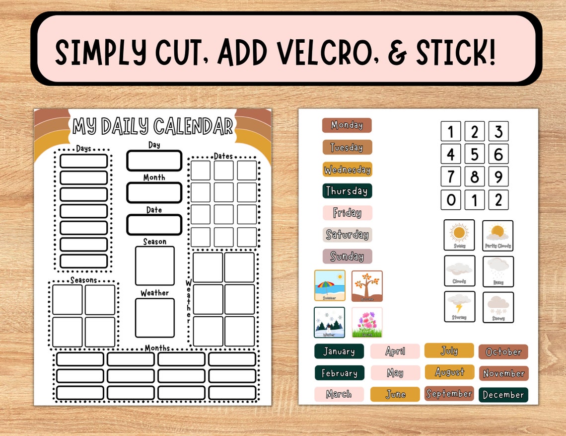 Circle Time Morning Board Homeschool Calendar Kids Daily Calendar ...