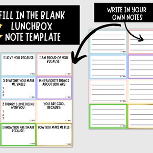 Printable Lunch Box Notes for Kids, Teen Lunch Box Notes, Lunch Box ...