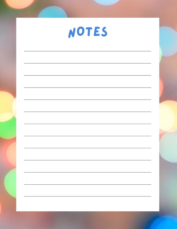 Printable Note Pad - Etsy