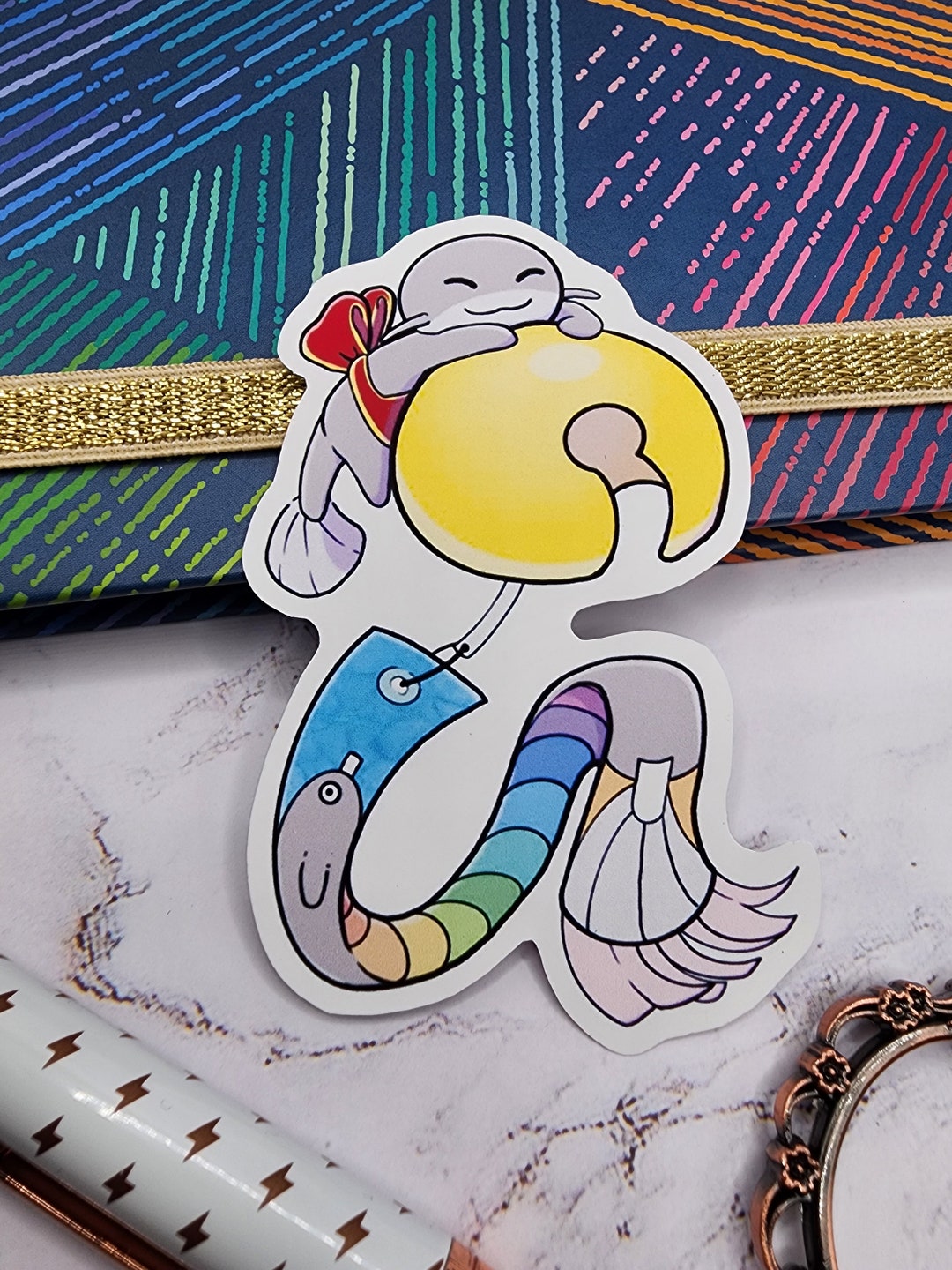 FFXIV Namazu Fantasy Japanese Wind Chime Bell Sticker ~ Matte Vinyl ...