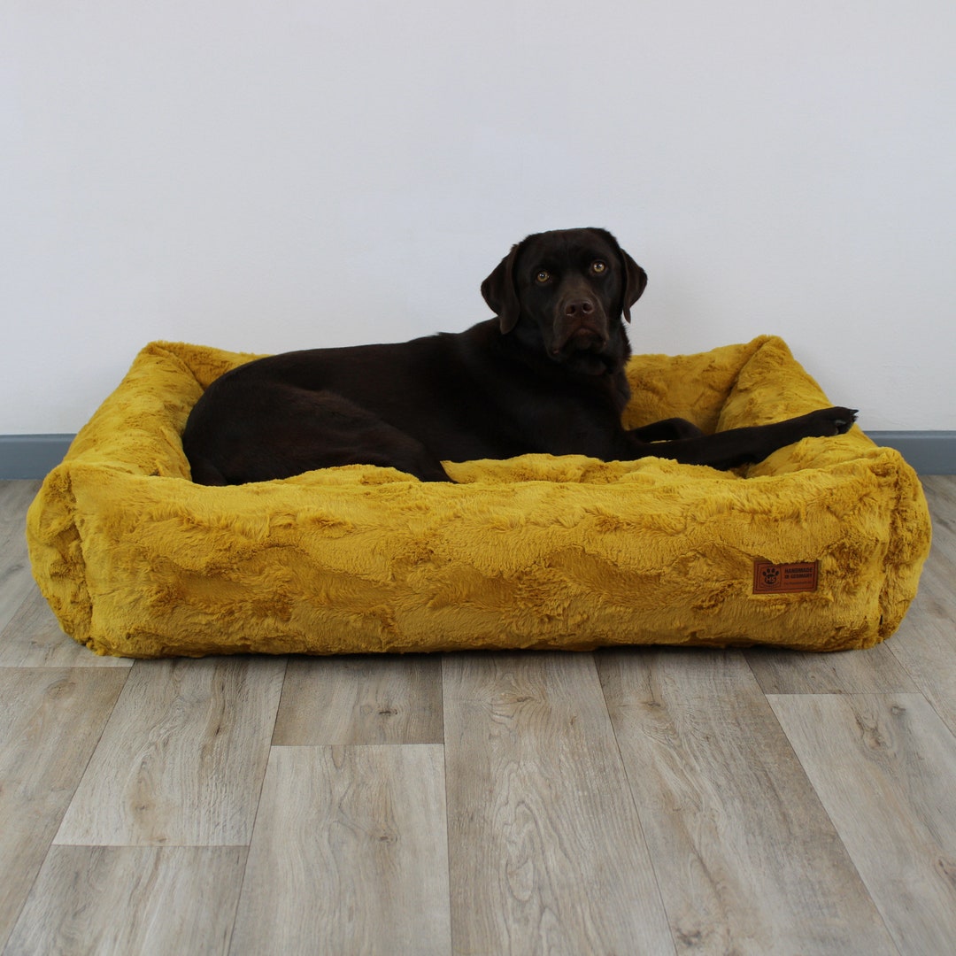 Dog Bed Cuddle Bed Deluxe Orthopedic From HS Dog Bed, Color Ocher - Etsy