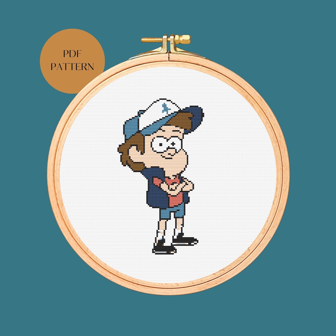Gravity Falls dipper Cross Stitch Pattern, Mystery Shack, Easy and ...