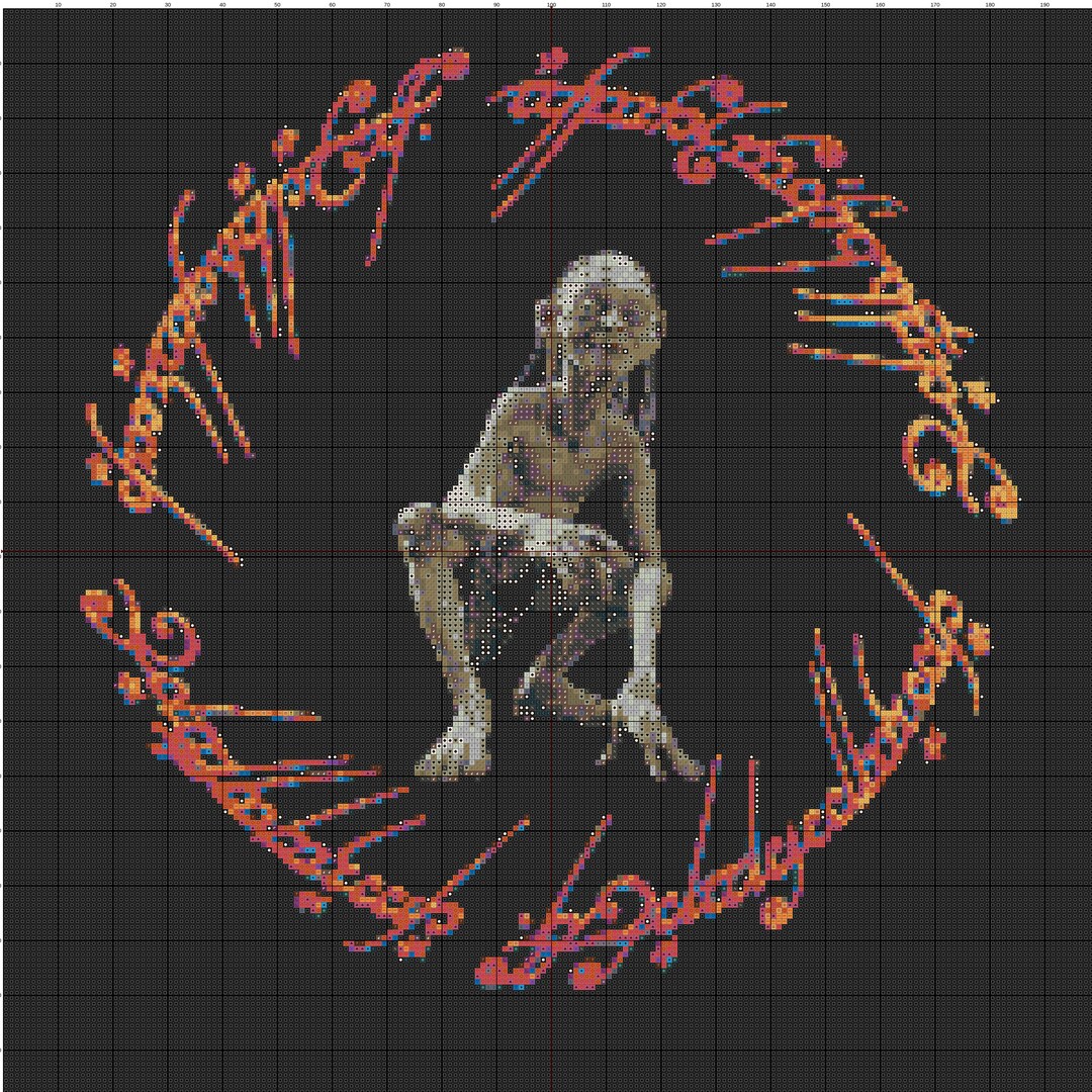 Cross Stitch Pattern Lord of the Rings GOLLUM Tolkien - Etsy