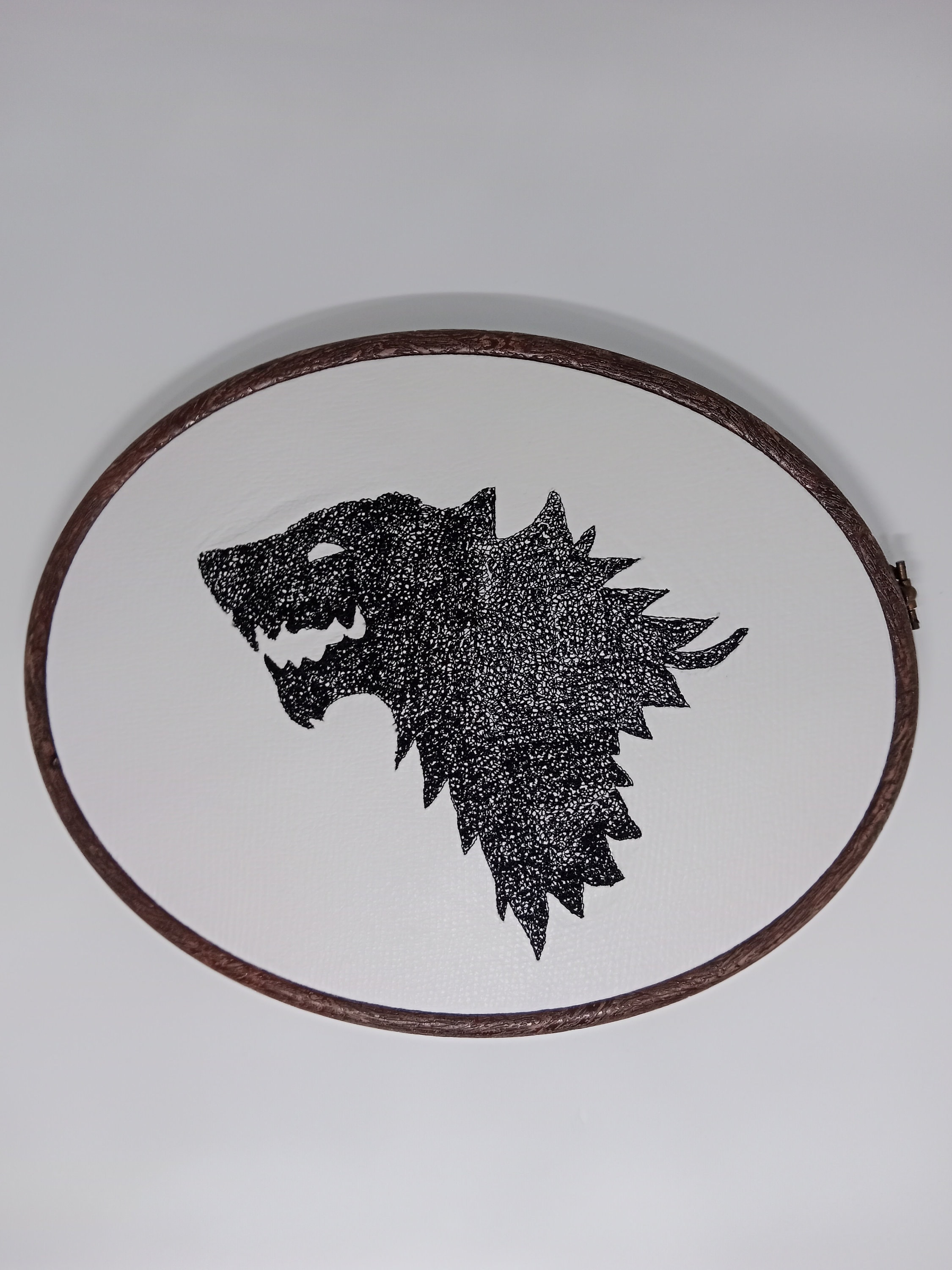 Embroidery wolf Gift Game of Thrones Dire Wolf Handmade Stark Wolf You ...