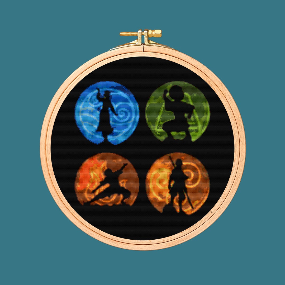 Avatar Characters Cross Stitch Pattern 200x200 Design Featuring Iconic ...
