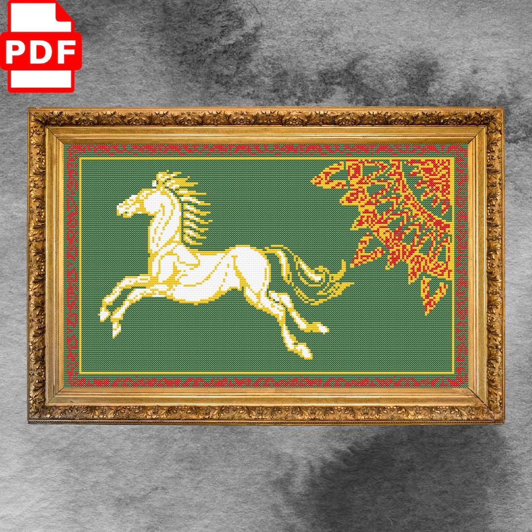 Rohan Flag Cross Stitch Pattern Lord of the Rings Tolkien Collection ...