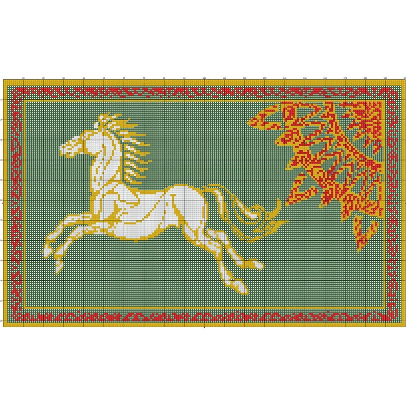 Rohan Flag Cross Stitch Pattern Lord of the Rings Tolkien Collection ...