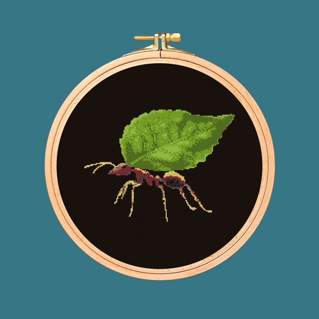 Intricate Ant-themed Cross Stitch Pattern 200x200 Design Featuring ...