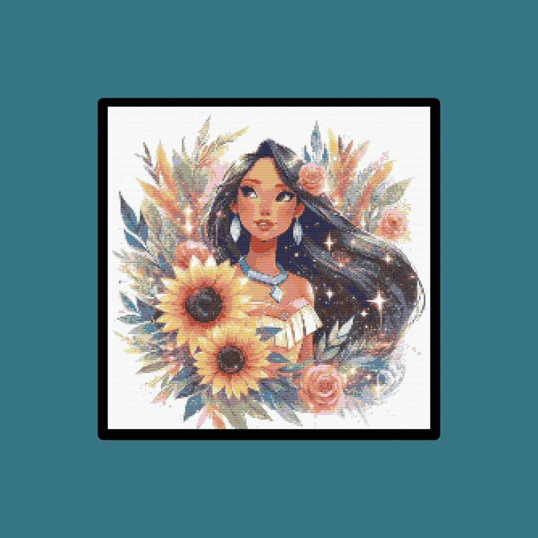 Pocahontas Digital Cross Stitch Pattern Digital PDF and SVG Files Gift ...