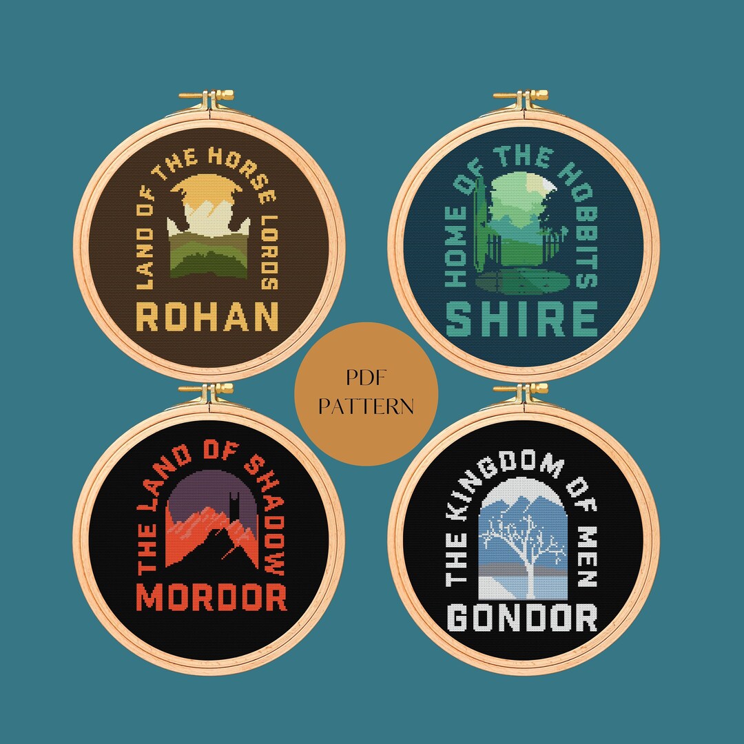 Lord of the Rings Cross Stitch Patterns: Mordor, Shire, Gondor, Rohan ...