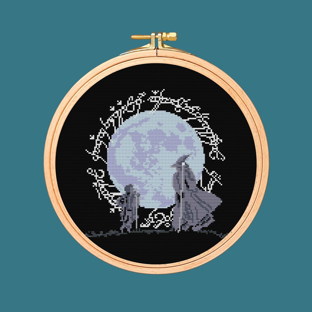 Lord of the Rings Cross Stitch Pattern: Gandalf and Bilbo 140x140 ...