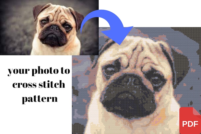 Personalized Custom Cross Stitch Pattern, Your Pet Photo or Image ...