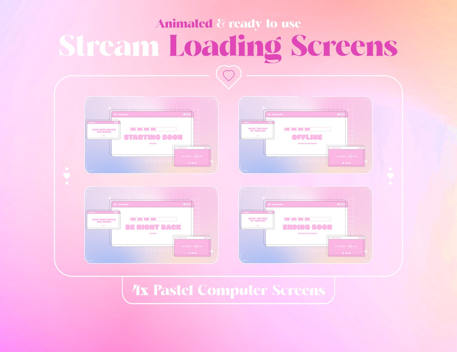 Animated Twitch Pastel Stream Loading Screens / Computer Screen ...
