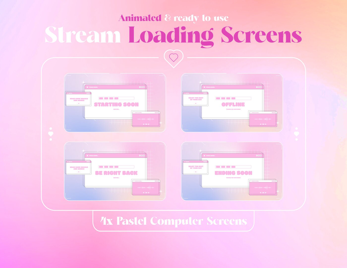 Animated Twitch Pastel Stream Loading Screens / Computer Screen ...
