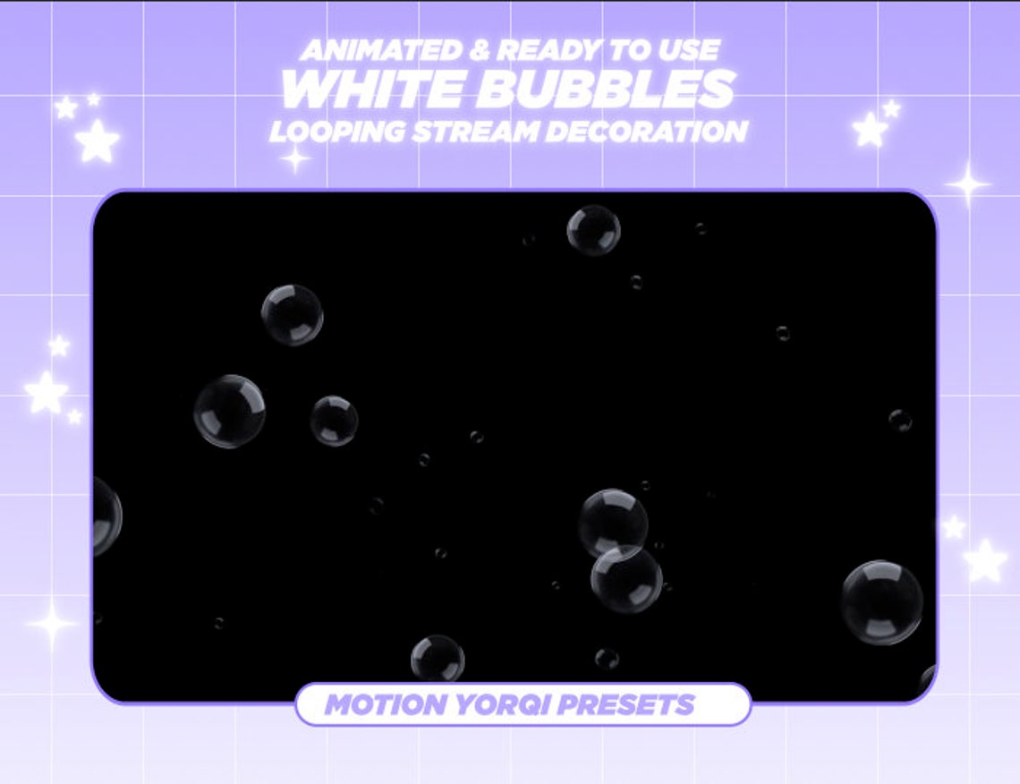 Animated Twitch Stream White Bubbles Particle Overlay - Etsy