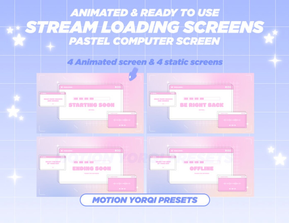 Animated Twitch Pastel Stream Loading Screens, Computer Screen ...