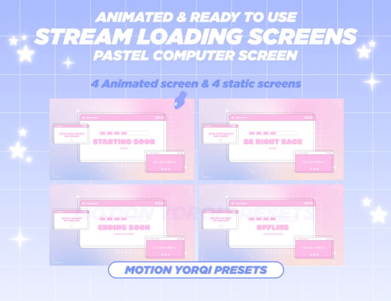 Animated Twitch Pastel Stream Loading Screens, Computer Screen ...