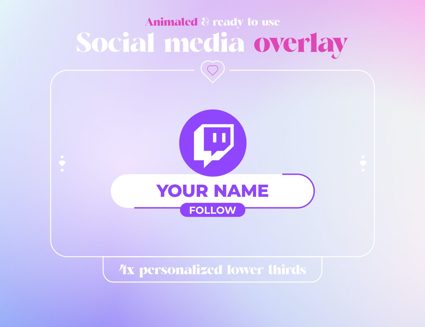 Animated Custom Lower Third Social Media Rotator Name for Youtube, Instagram, Twitter, Twitch ...