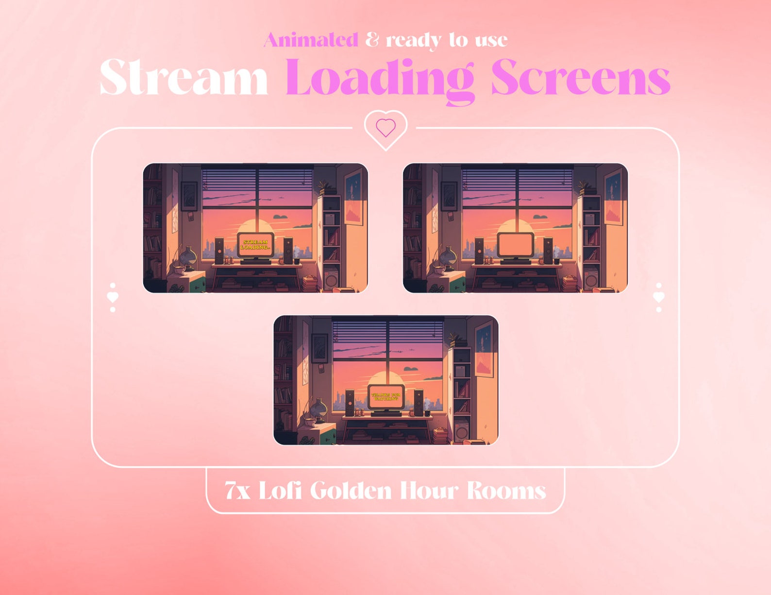 Chill Anime Lofi Room Animated Overlay Pack / Stream Pack / Vibe / Lofi ...