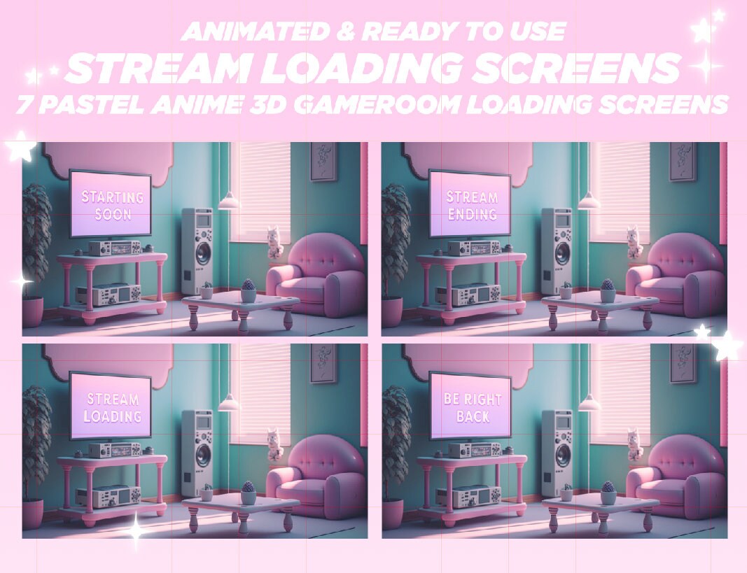 3D Anime Lofi Gameroom Animated Overlay Pack, Stream Pack, Twitch ...