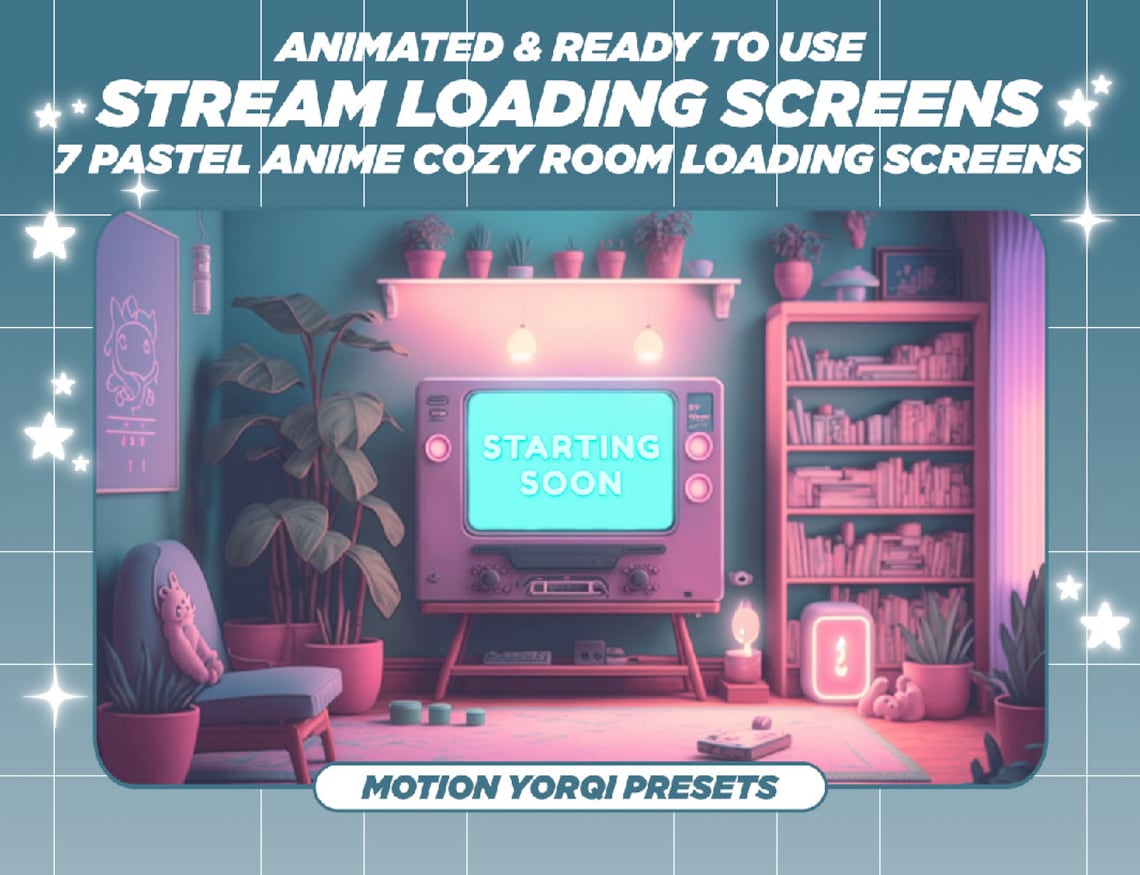 Cozy Anime Lofi Gameroom Animated Overlay Pack, Stream Pack, Twitch ...