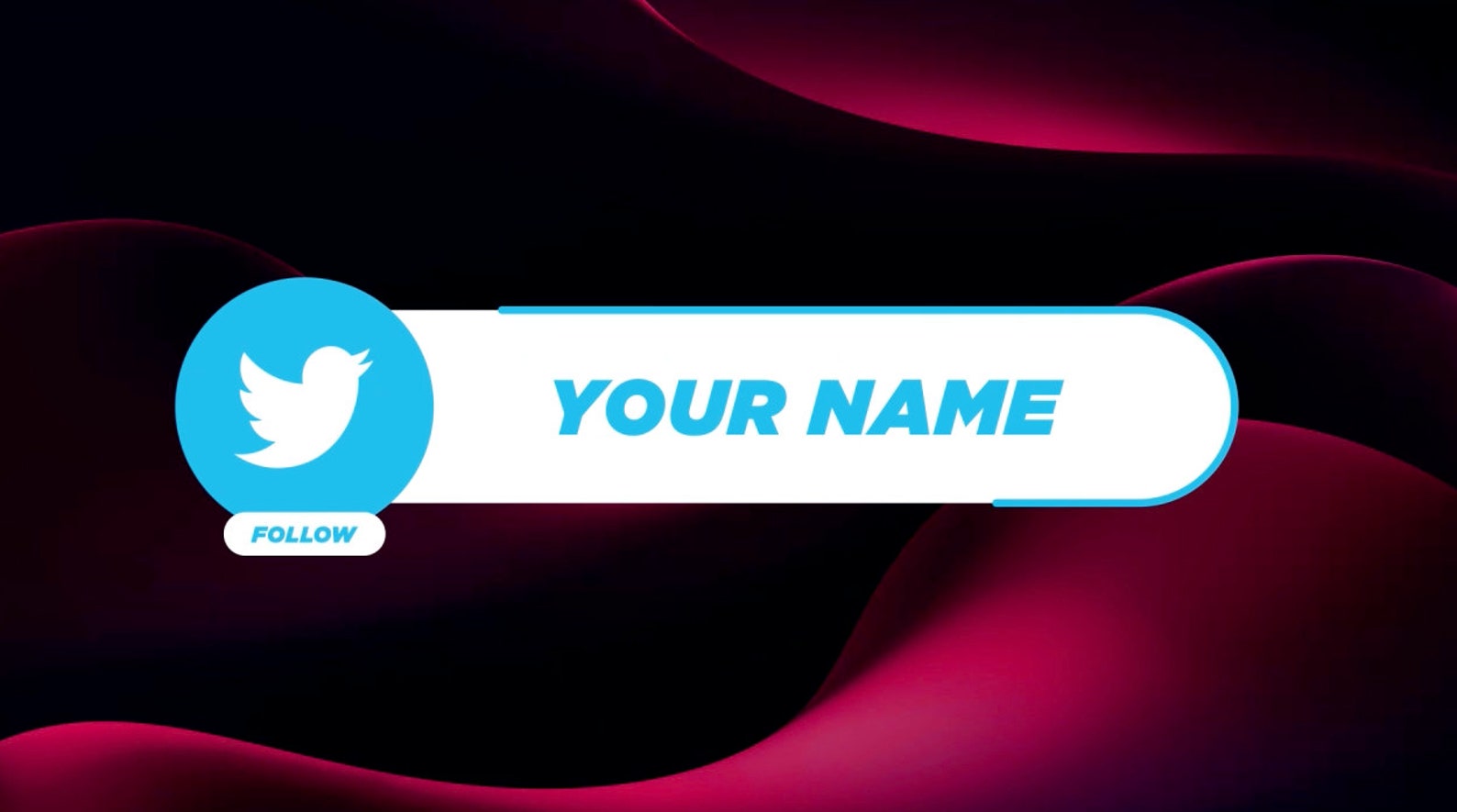 Animated Custom Lower Third Social Media Button Name for Youtube, Instagram, Twitter, Twitch ...