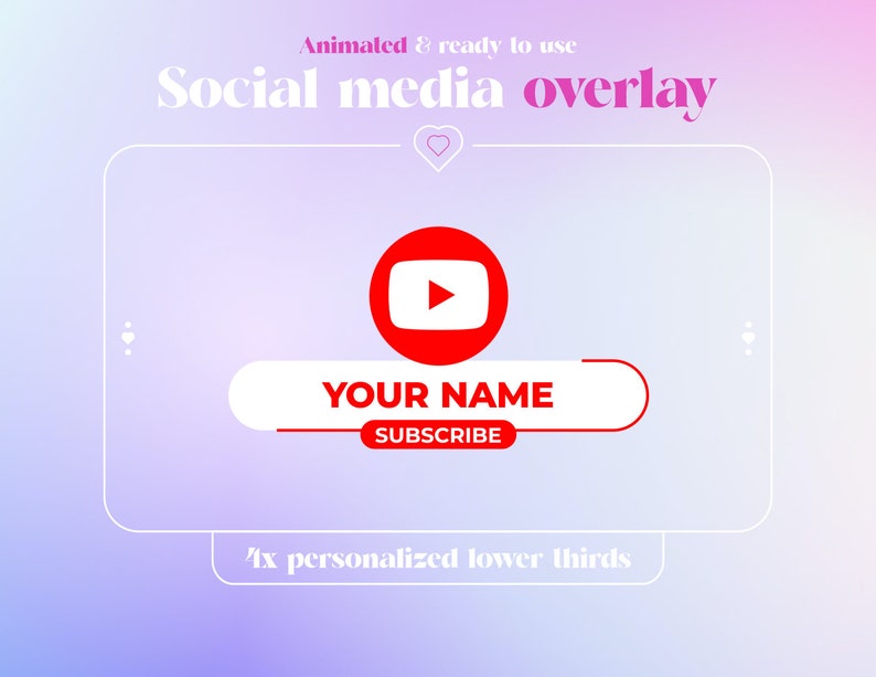 Animated Custom Lower Third Social Media Rotator Name for Youtube, Instagram, Twitter, Twitch ...
