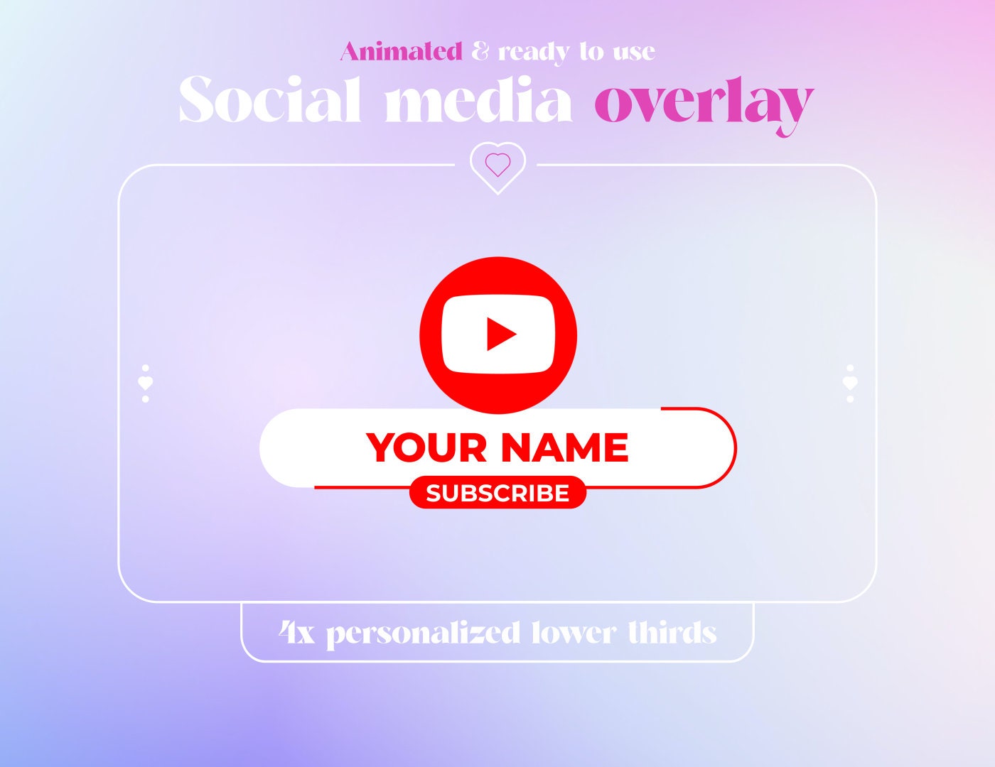 Animated Custom Lower Third Social Media Rotator Name for Youtube, Instagram, Twitter, Twitch ...
