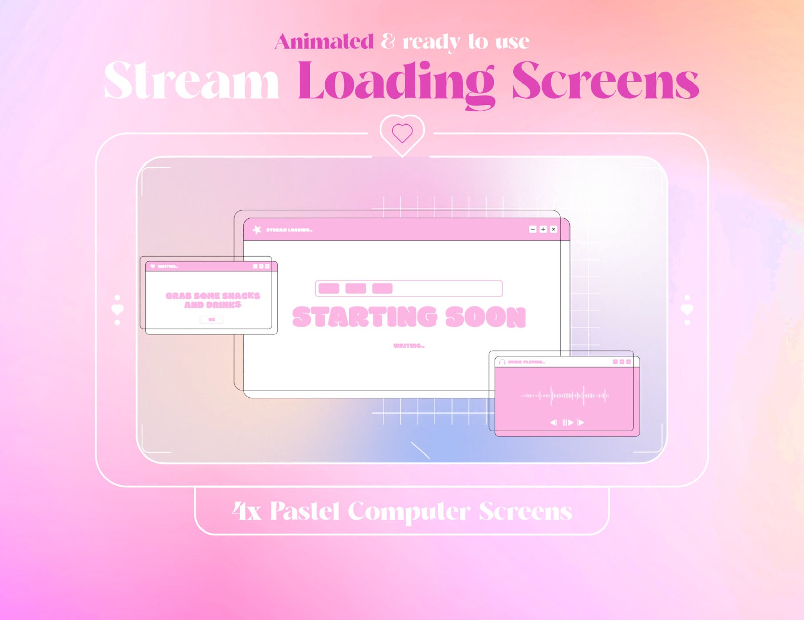 Animated Twitch Pastel Stream Loading Screens / Computer Screen ...