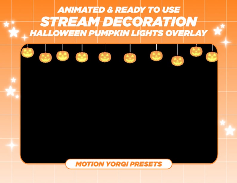Animated Halloween Pumpkin Lights Twitch Overlay: Spooky Stream ...