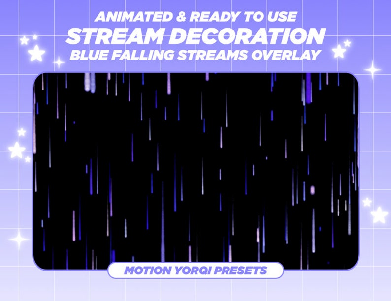 Animated Twitch Stream Blue Falling Particle Overlay, Kawaii, Vtuber ...