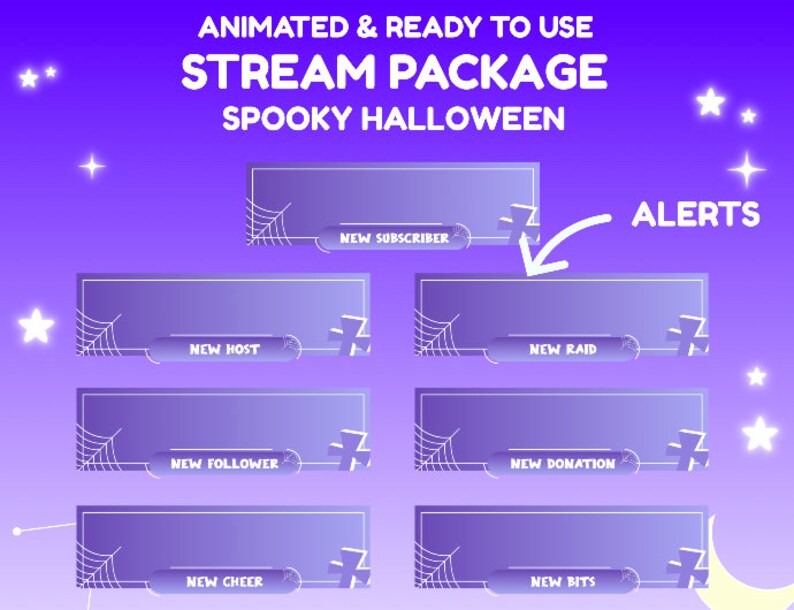 Spooky Halloween Animated Stream Overlay Pack Ghost - Etsy