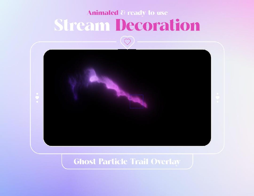 Animated Twitch Stream Pink Ghost Overlay, Ghost Trail Overlay, Stream ...