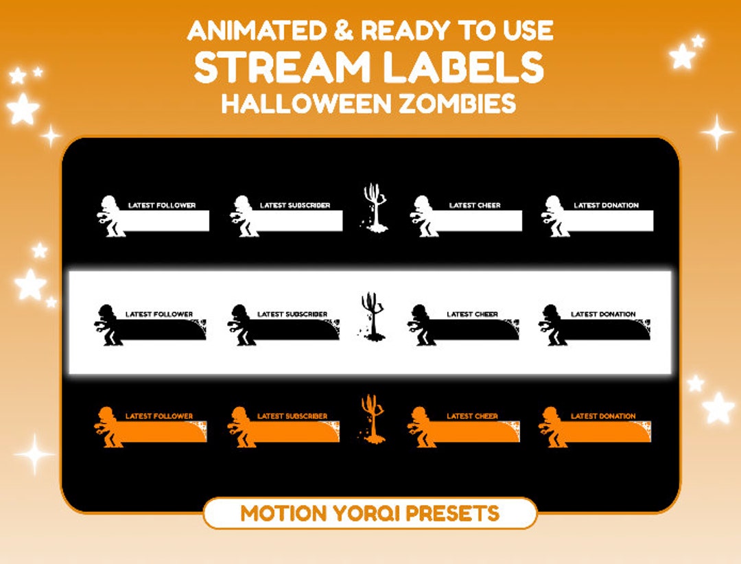Animated Twitch Halloween Zombies Label Bar, Stream Overlay, Recent ...