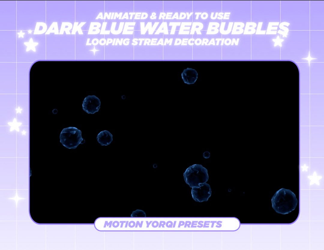 Animated Dark Blue Water Bubbles Overlay: Calming Stream Decoration - Etsy