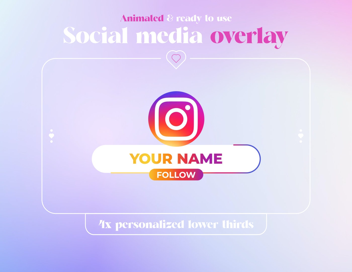 Animated Custom Lower Third Social Media Rotator Name for Youtube, Instagram, Twitter, Twitch ...