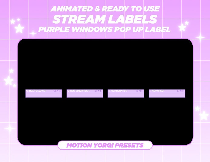 Animated Twitch Purple Window Pop up Label Bar Stream Overlay, Streamer ...