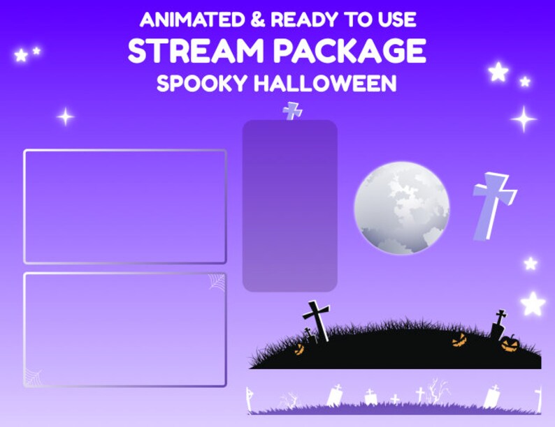 Spooky Halloween Animated Stream Overlay Pack Ghost - Etsy