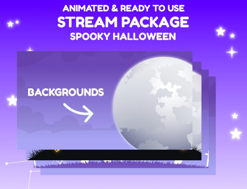 Spooky Halloween Animated Stream Overlay Pack Ghost - Etsy