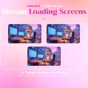 7 Animated Lofi Gamer Girl Loading Screen / Twitch Overlay / Lo-fi ...